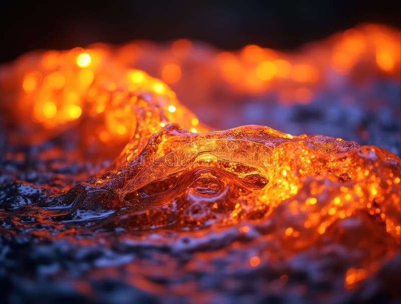 Molten Metal Waves Reflecting Light Dynamically Stock Illustration ...