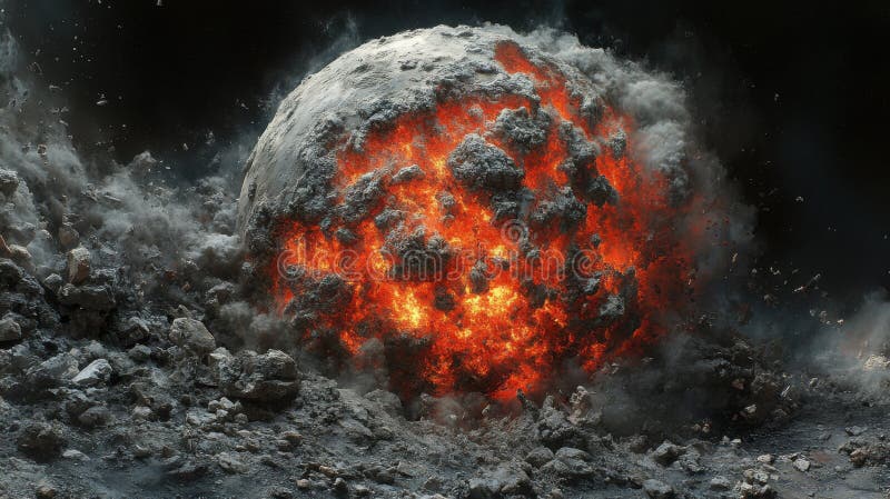 Molten Planet Explosion stock illustration. Illustration of glowing ...