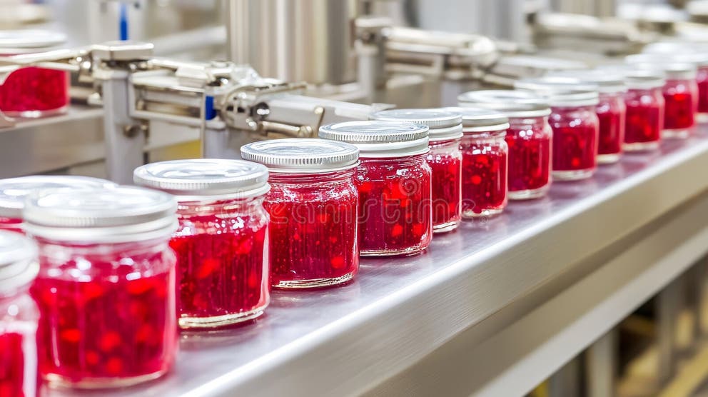 Molten Red Glass is Poured into Molds during the Glass Manufacturing ...
