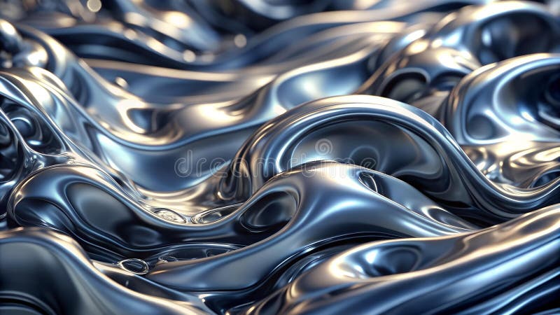MOLTEN SILVER Swirly Colored Abstract Background with Silky Fluid ...