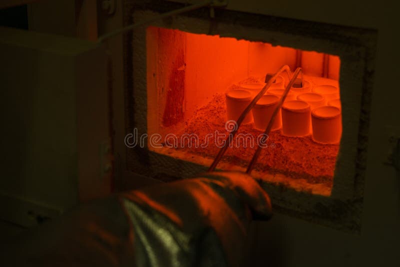 Molting gold at a factory stock image. Image of orange - 81209871