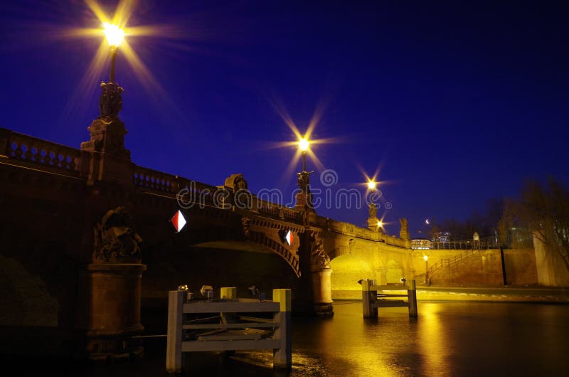 Moltke Bridge in Berlin at Night Stock Image - Image of berlin ...