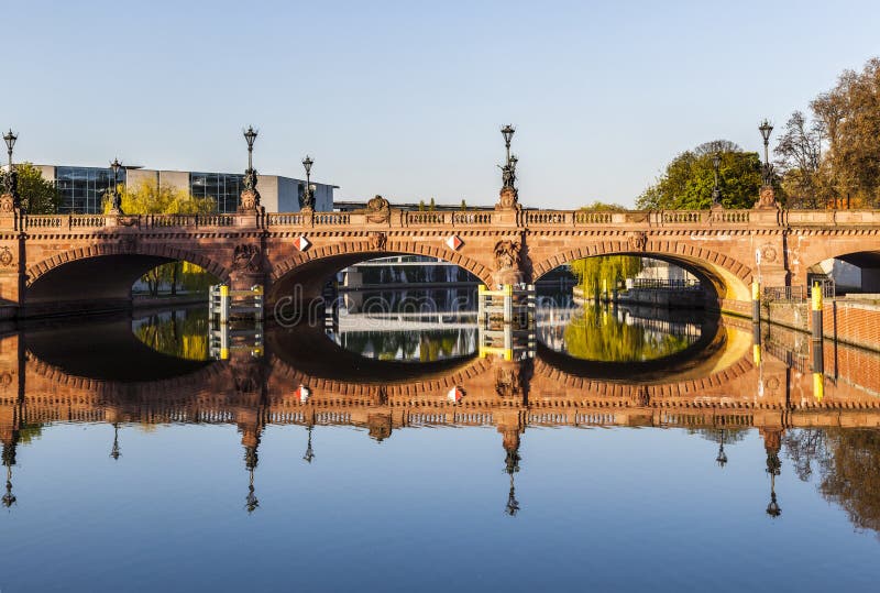 Moltke Bridge in Berlin at River Spree Stock Image - Image of sandstone ...