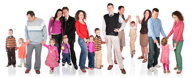 Molto Famiglia Con Il Gruppo Dei Bambini Isolato Fotografia Stock ... Molto Famiglia Con Il Gruppo Dei Bambini Isolato Fotografia Stock ...