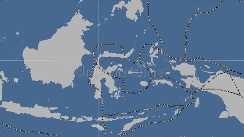 Molucca Sea Plate - Boundaries. Contour Map Stock Illustration ...