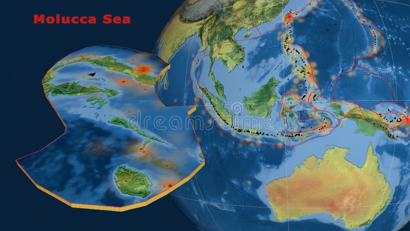 Molucca Sea Plate Described and Presented - Topographic Stock ...