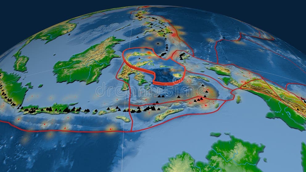 Molucca Sea Plate Extruded - Physical Stock Illustration - Illustration ...