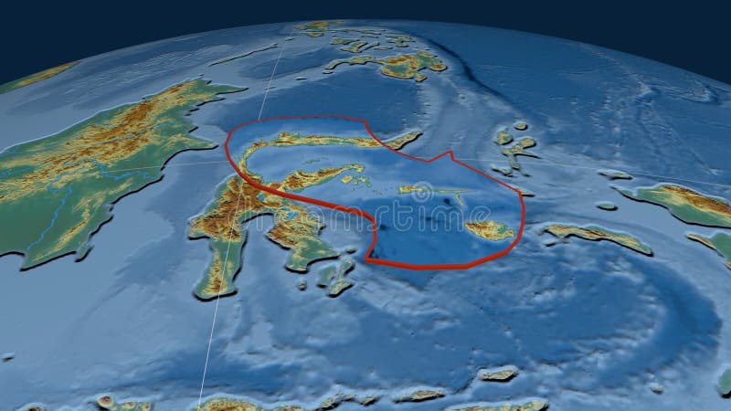 Molucca Sea Plate Extruded - Relief Stock Illustration - Illustration ...