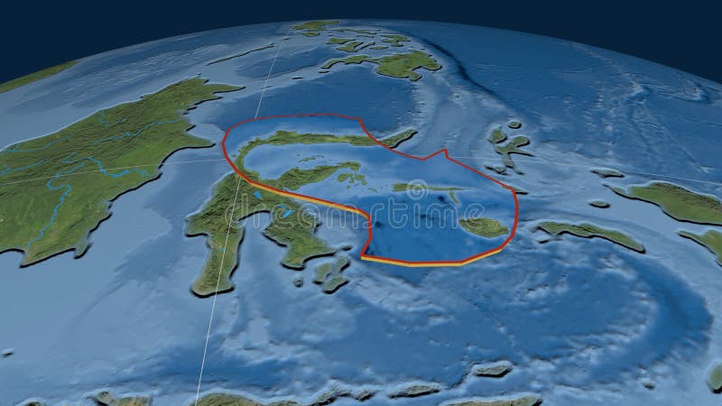 Molucca Sea Plate Extruded - Satellite Stock Illustration ...