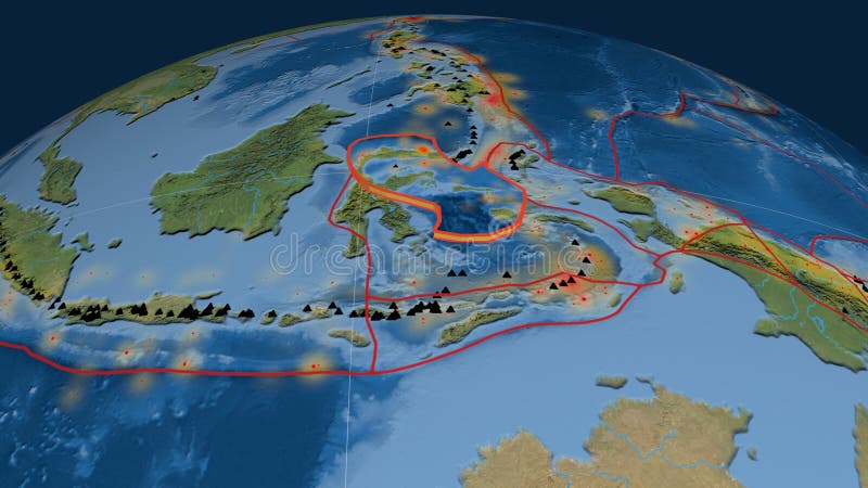 Molucca Sea Plate Extruded - Satellite Stock Illustration ...