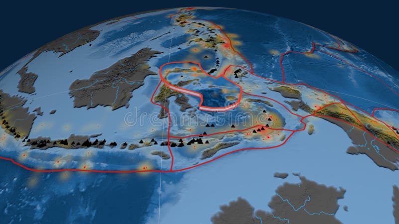 Molucca Sea Plate Extruded - Topo and Bathy Stock Illustration ...