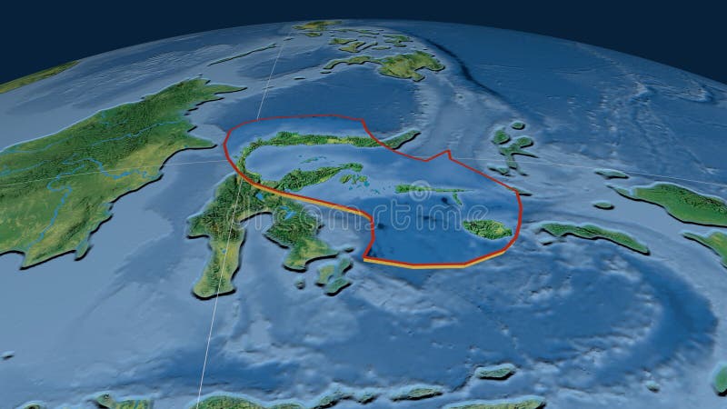 Molucca Sea Plate Extruded - Topographic Stock Illustration ...