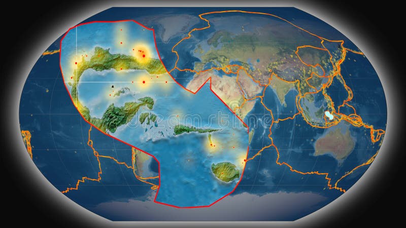 Molucca Sea Plate Presented, Kavrayskiy Projection - Topographic Stock ...