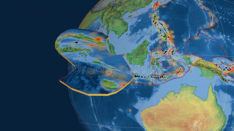Molucca Sea Plate Presented - Natural Earth Stock Illustration ...