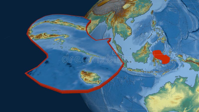 Molucca Sea Plate Presented - Relief Stock Illustration - Illustration ...