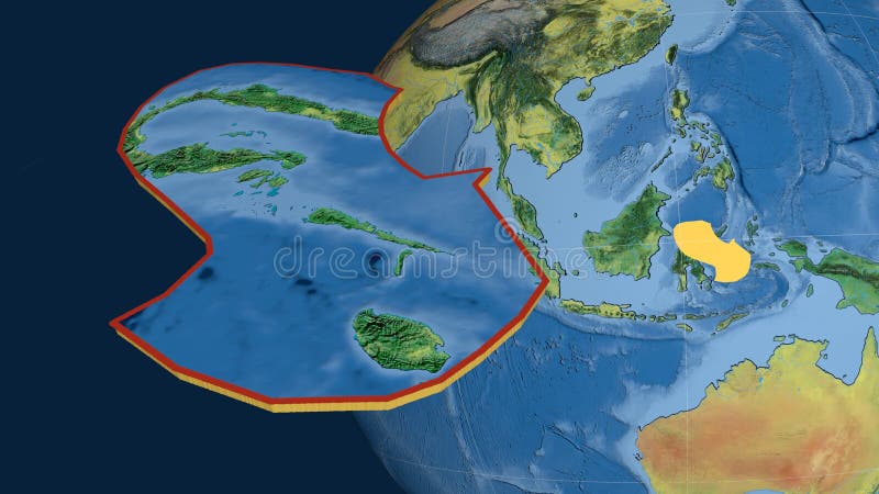 Molucca Sea Plate Presented - Topographic Stock Illustration ...