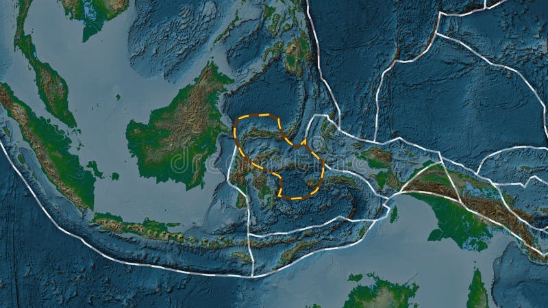 Molucca Sea Plate Dashed. Fahey. Physical Stock Illustration ...