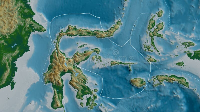 Molucca Sea Plate Extruded - Satellite Stock Illustration ...