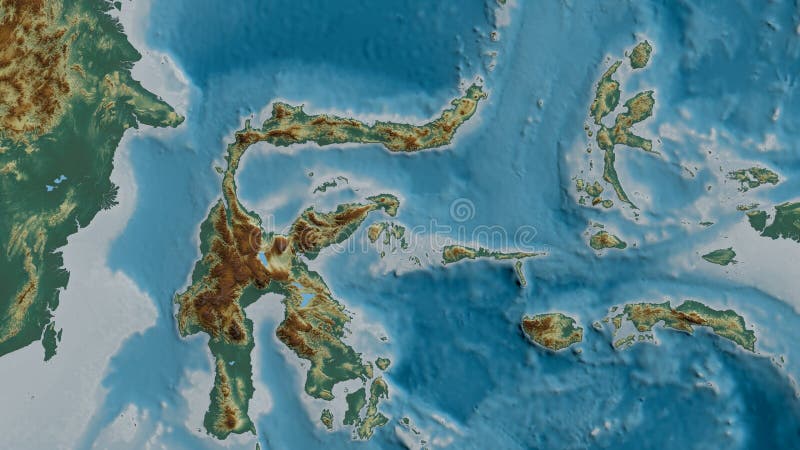Molucca Sea Tectonic Plate - Raster. Relief Stock Illustration ...