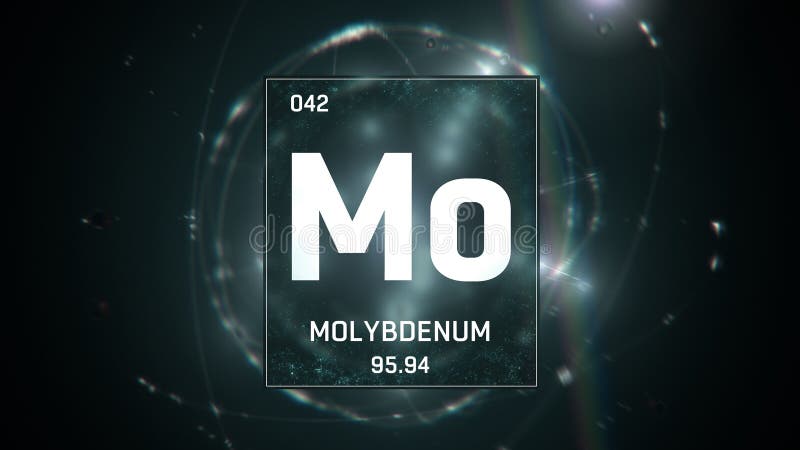 Molybdenum As Element 42 of the Periodic Table 3D Illustration on Green ...