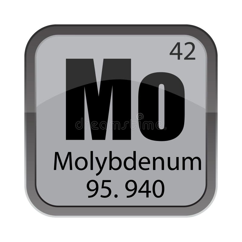 Molybdenum Element Icon. Symbol Mo 42. Mass 95.940 Property. Periodic ...
