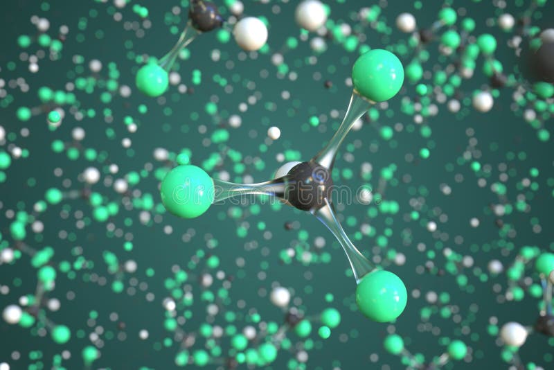 Molécula Del Modelo Molecular Conceptual De Cloroformo. Renderizado 3d ... Molécula Del Modelo Molecular Conceptual De Cloroformo. Renderizado 3d ...