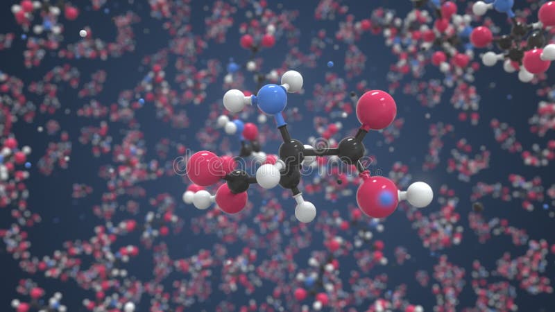 Molécula Del Modelo Molecular Conceptual Del ácido Aspártico. Animación ... Molécula Del Modelo Molecular Conceptual Del ácido Aspártico. Animación ...