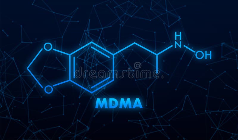 Molécula Química De éxtasis De Metilendioximetanfetamina Mdma