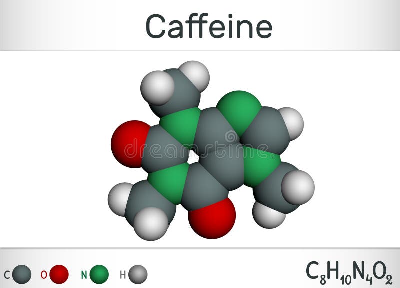 Formule Chimique Structurelle De La Caféine Sur Le Fond Blanc ...