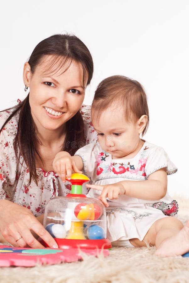Mom and baby stock image. Image of game, beautiful, activity - 20522953