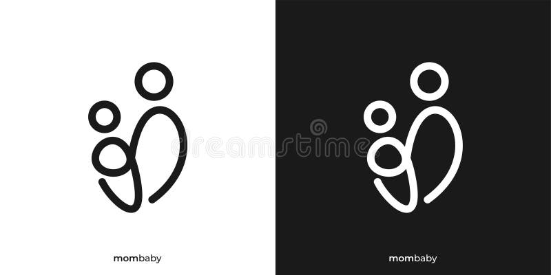 Creative Mom Baby Logo. Woman Carrying Baby Icon Graphic Stock Vector ...