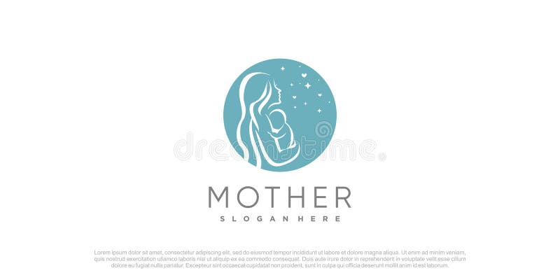 Mom and Baby Logo Design Vector with Creative Unique Concept Stock ...