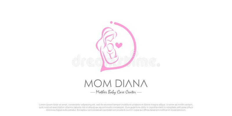 Mom and Baby Logo Concept Premium Vector Stock Vector - Illustration of ...