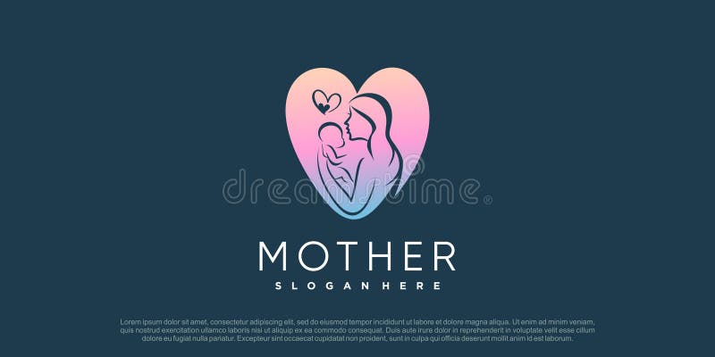 Mom and Baby Logo Concept Premium Vector Stock Vector - Illustration of ...