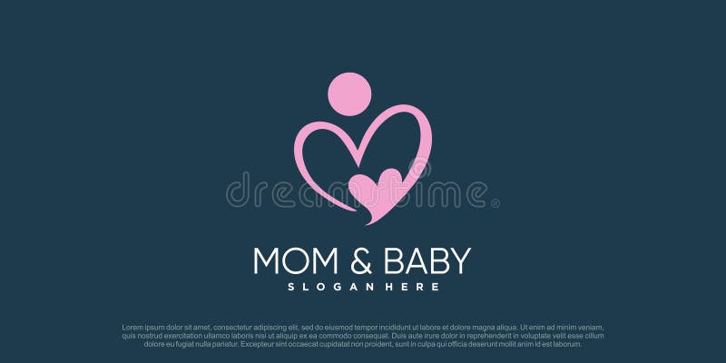 Mom and Baby Logo Design Vector with Creative Unique Concept Stock ...