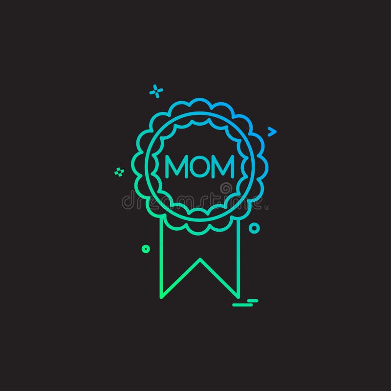 Mom Badge Icon Design Vector Stock Vector - Illustration of graphic ...