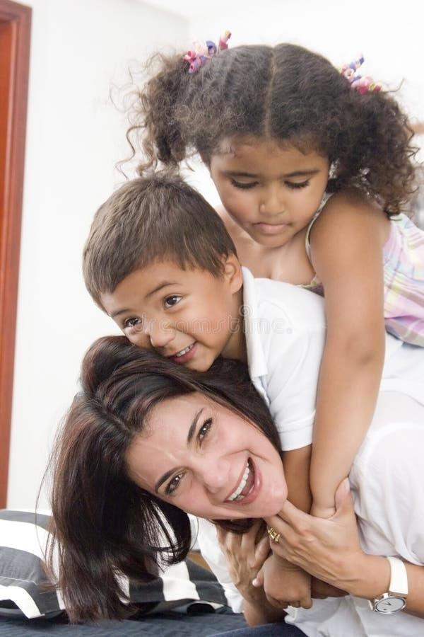 Mom and children stock image. Image of happy, adult, caucasian - 13964131