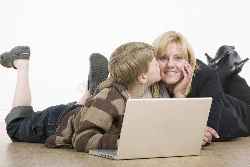 Mom is cool stock photo. Image of real, electronics, blond - 10755442
