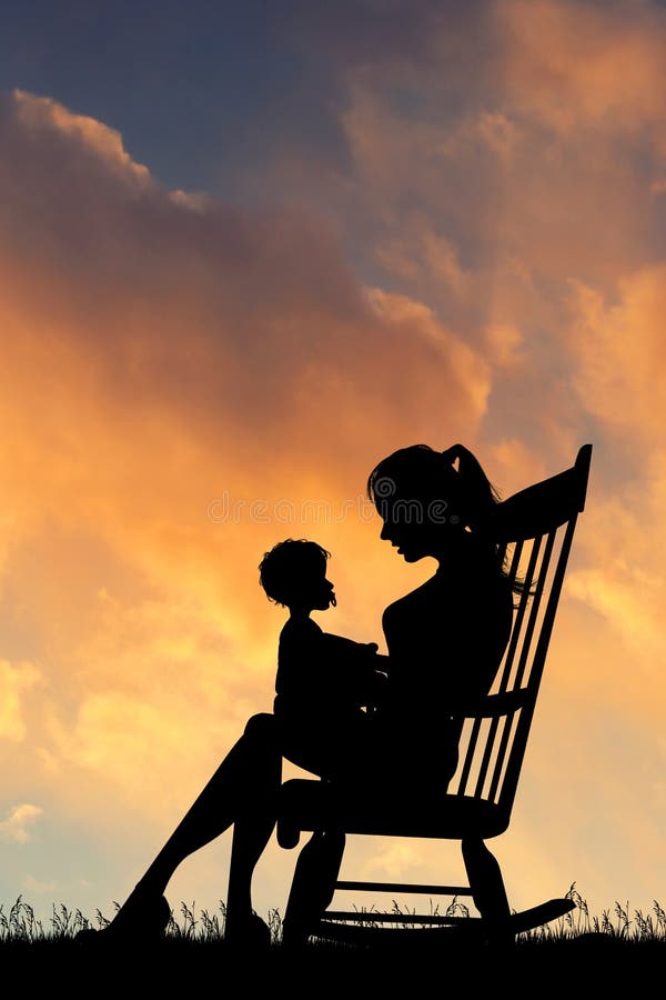 Baby Chair Mother Rocking Silhouette Stock Illustrations – 12 Baby ...