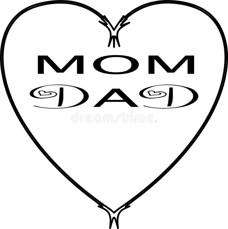 Mom Dad Love Heart Image With Svg Vector Cut File For Cricut And