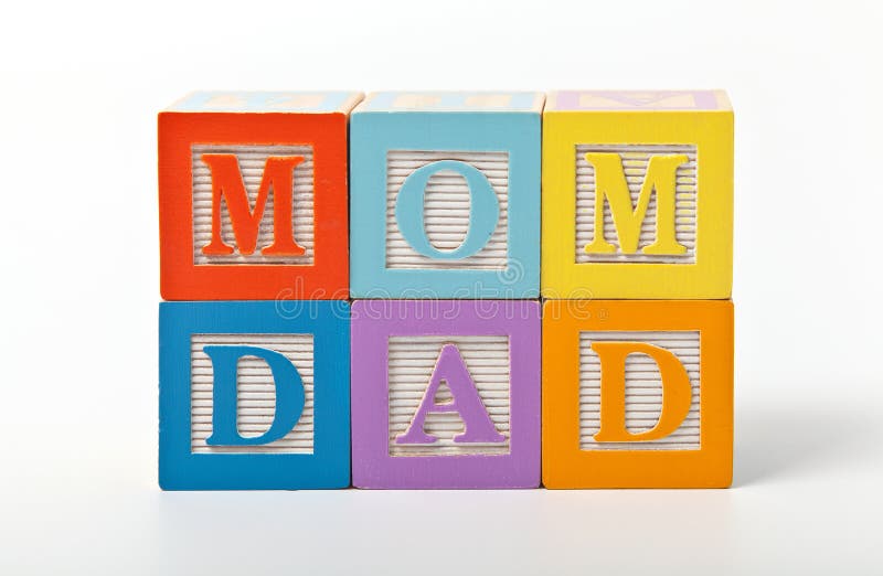 Mom and Dad Words Written with Play Blocks Stock Photo - Image of ...