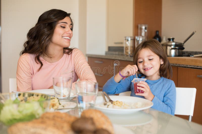Mom and Daughter Having Lunch Stock Photo - Image of child, love: 62419132