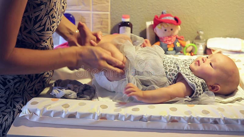 Mom Getting Her Baby Dressed Stock Footage - Video of little, beauty ...