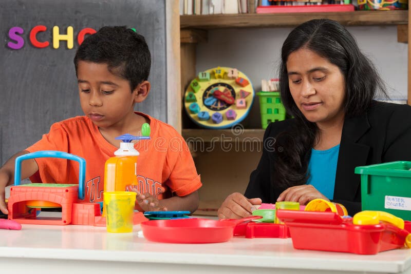 Mom and Kid in Home School Setting Stock Photo - Image of teacher, home ...