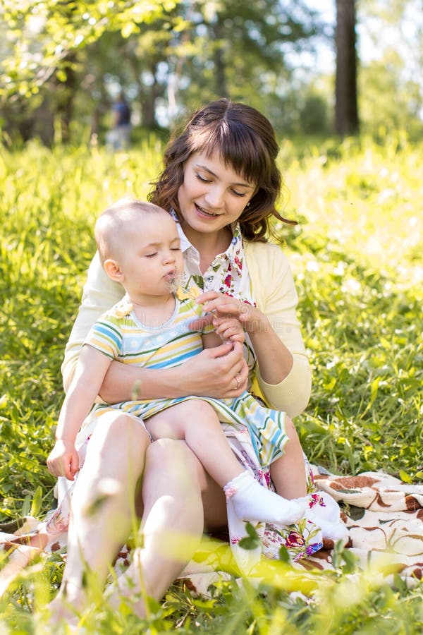 Mom and Kid Outdoors at Summer Stock Image - Image of lifestyle, happy ...
