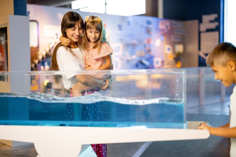 Mom with Kids Visit a Science Museum Stock Photo - Image of learn ...