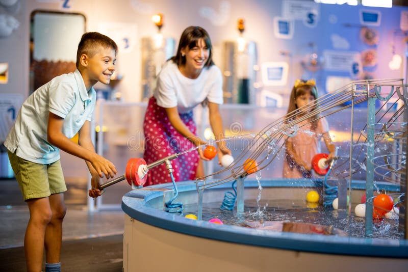 Mom with Boy Visit a Science Museum Stock Image - Image of family ...