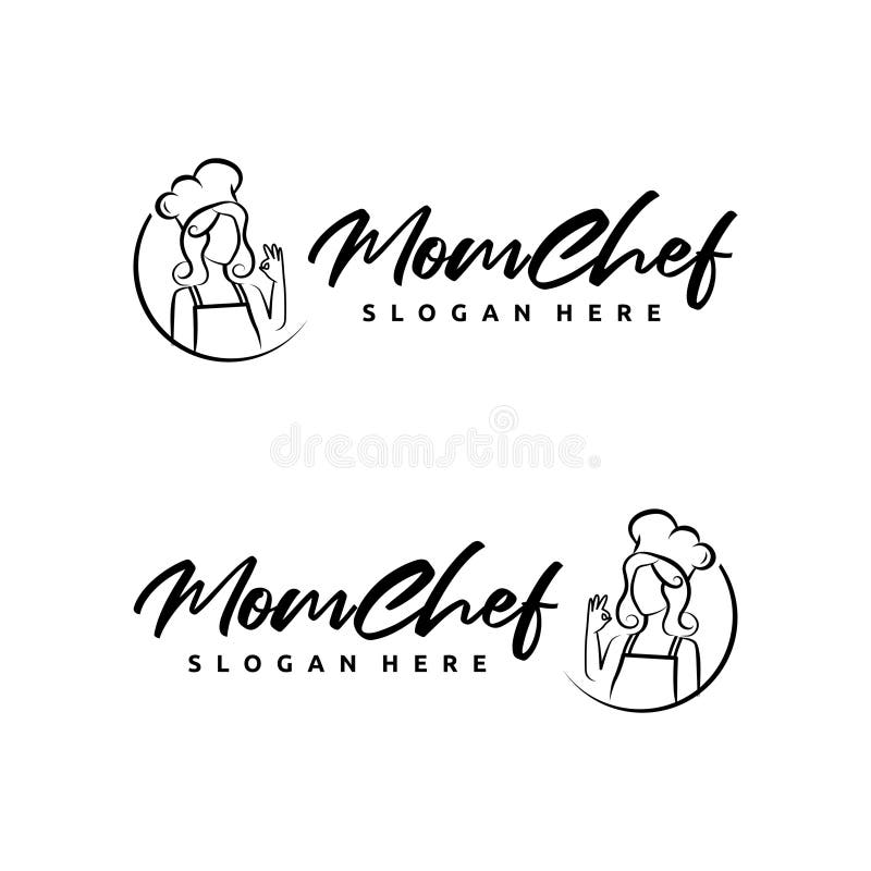 Mom Kitchen Logo Vector Illustration with Modern Typography Stock ...