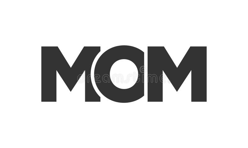 MOM Logo Design Template with Strong and Modern Bold Text. Initial ...