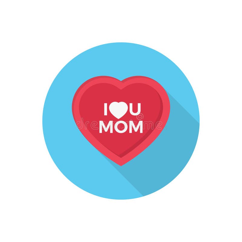 MOM Love Vector Flat Colour Icon Stock Vector - Illustration of mother ...